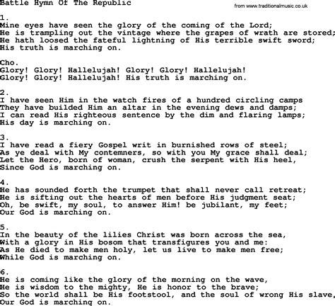 Battle Hymn Of The Republic Apostolic And Pentecostal Hymns And Songs Lyrics And Pdf