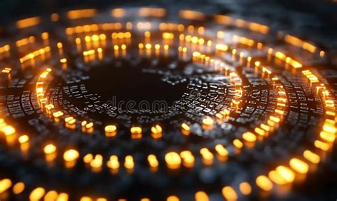 Abstract Circular Data Visualization Glowing Orange Stock Footage Video Of Cyber Modern