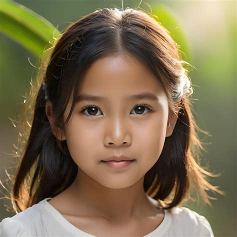 Premium Photo Close Up Studio Portrait Of An 8 Year Old Thai Girl