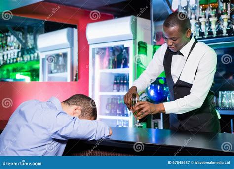 Drunk Man Sleeping His Head Bar Counter Photos Free Royalty Free