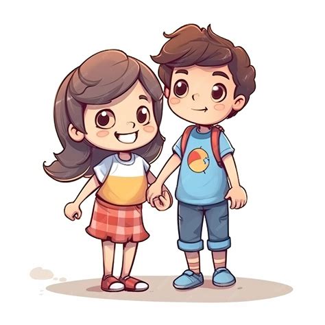 Premium Vector Cartoon Vector Sibling Bond On White Background