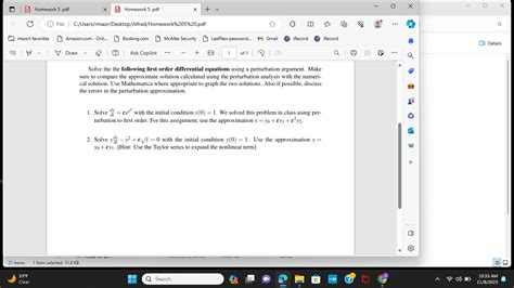 Solved Solve The The Following First Order Differential