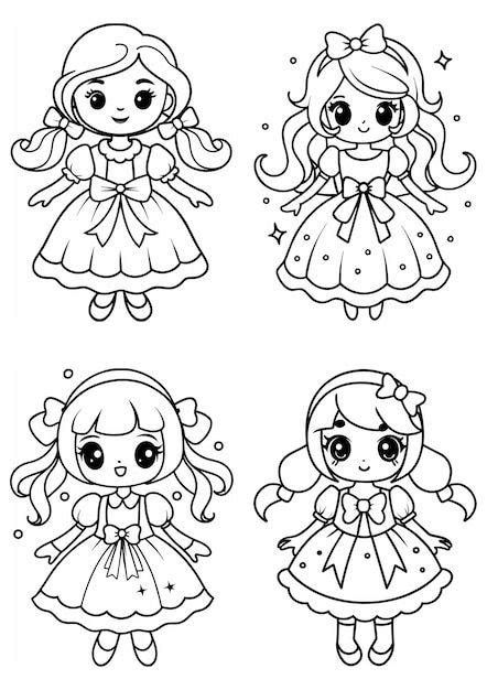 예쁜 공주님 색칠공부 도안 2024 컬러링 페이지 귀여운 그림 어린이 색칠 공부