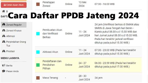 Pendaftaran Online Ppdb Jateng Hari Ini 25 Juni 2024 Cara Daftar Ppdb Jateng 2024 Setelah
