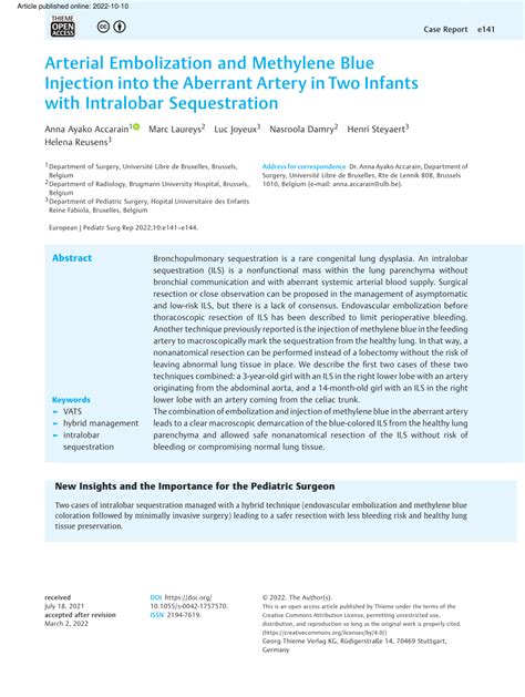 Pdf Arterial Embolization And Methylene Blue Injection Into The