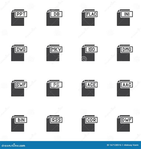 Document File Format Vector Icons Set Stock Vector Illustration Of Photograph Filled 167128516