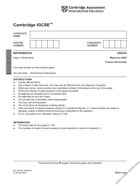 Cambridge Igcse Mathematics 0580 42 Pdf Circle Geometry