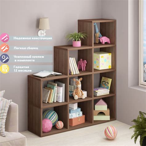 Стеллаж модульный СЛД 4 БЕБЕ 6 Белый 130х35х149 см Мэрдэс купить по выгодной цене в интернет