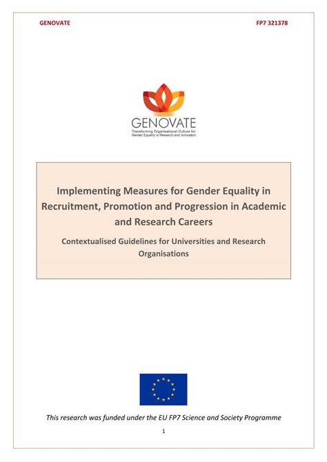 Pdf Implementing Measures For Gender Equality In Recruitment Promotion €¦ · Implementing