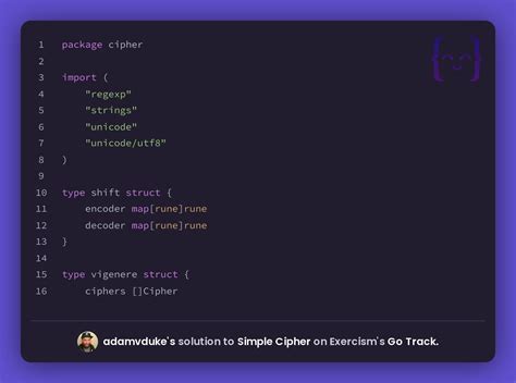 Adamvdukes Solution For Simple Cipher In Go On Exercism
