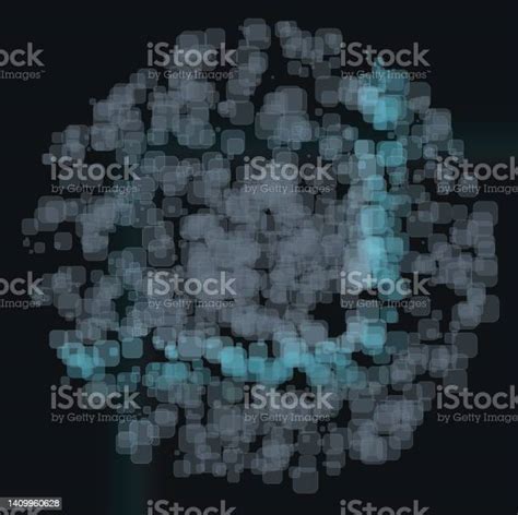 검은 배경에 고립 된 반점이있는 파란색 추상 원의 클로즈업 0명에 대한 스톡 벡터 아트 및 기타 이미지 0명 3차원 형태