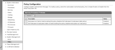 Configure Management Policies Using Oracle Ilom Web Netra Blade X3 2b Formerly Sun Netra