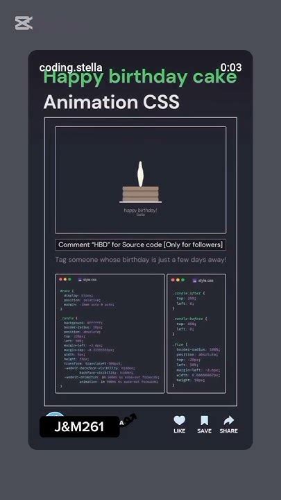 🎂 Happy Birthday Cake Animation Using Htmland Css Creative Celebration