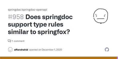 Does Springdoc Support Type Rules Similar To Springfox · Issue 958 · Springdocspringdoc