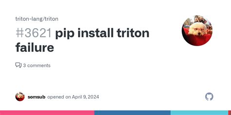 Pip Install Triton Failure Issue Triton Lang Triton GitHub