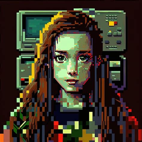 Premium Photo Girl 8bit