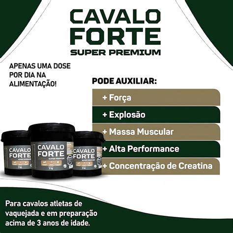 Suplemento Cavalo Forte Super Premium Mais Energia Massa Muscular E