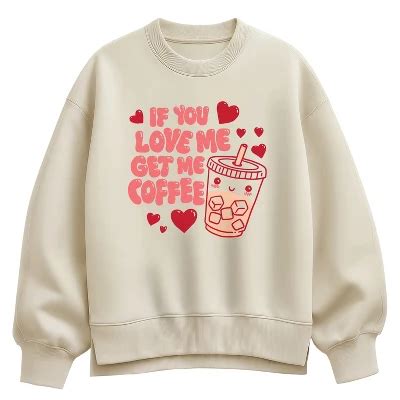 Womens Instant Message Bring Me Iced Coffee Oversized Fleece Crew