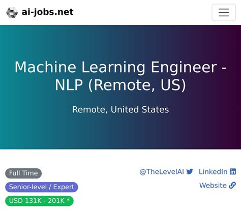 Hiring Machine Learning Engineer Nlp Remote Us Remote Raimljobs