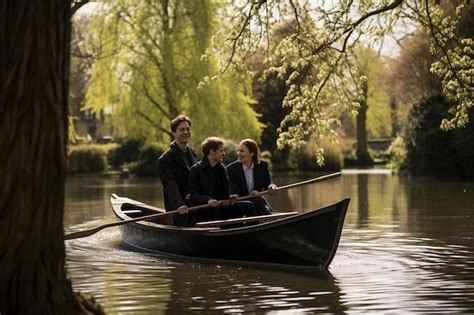 Premium Photo Friends Enjoying A Lazy Afternoon Punting On The River Cam In Cambridge