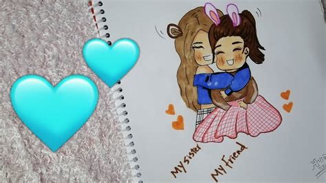 رسم عن الاخوات او الاخوه او رسم عن الاخت Youtube