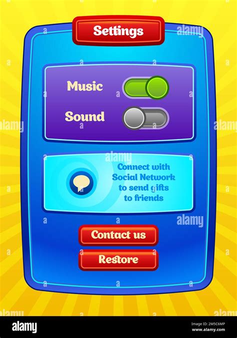 Game Ui Settings Screen A Funny Cartoon Design Ui Game Options