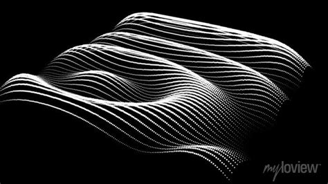 3d Dynamic Node Of Big Data Dots Science Wave Infinity Sinusoid • Wall