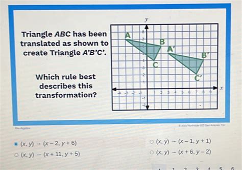 solved triangle abc has bee translated as shown t create triangle a b