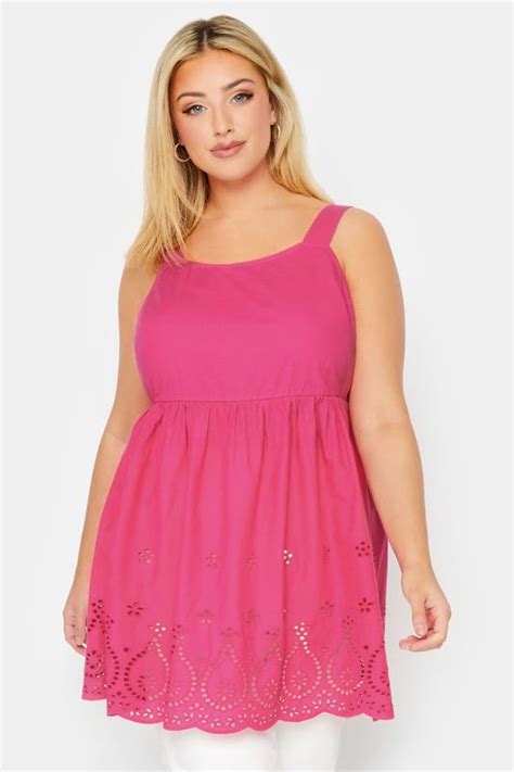 Yours Plus Size Hot Pink Crinkle Vest Top Yours Clothing
