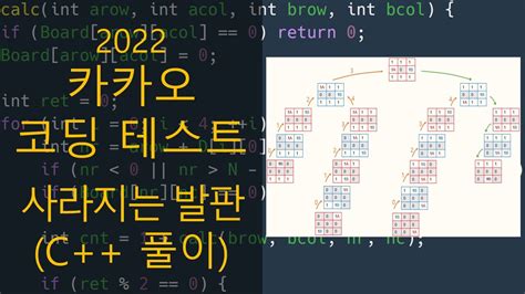 카카오 코딩 테스트 사라지는 발판 C 풀이 YouTube