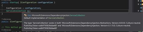 Dependency Injection Multiple Dependencies Conflict In Aspnet Core 31 And 60
