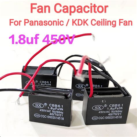 4 Biji 1 8uf 450v Fan Capacitor Panasonic Kdk Ceiling Fan Capacitor Lazada