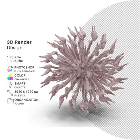 Premium Psd Abstract Virus Structure 3d Modeling Psd File Realistic Virus
