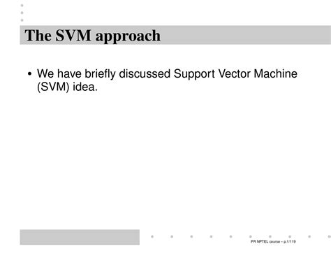 Support Vector Machine Pattern Recognition Lecture Slides Docsity