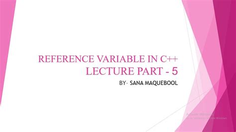 Reference Variable In C Lecture 5 Youtube