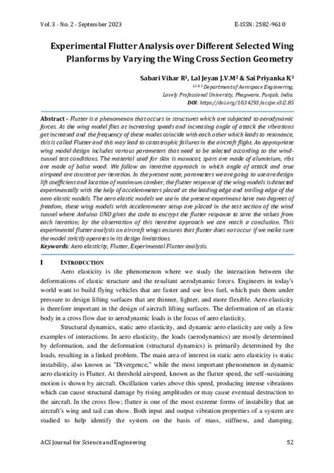 Pdf Experimental Flutter Analysis Over Different Selected Wing Planforms By Varying The Wing