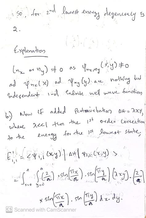 Solved Particle In A Square Box Consider A Spinless Particle In A