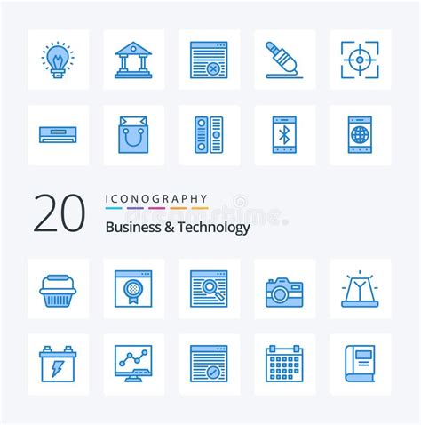 20 Business And Technology Blue Color Icon Pack Like Bell Technology Browser Photography Stock