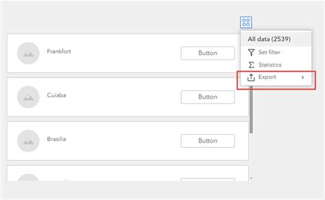 experience builder export option esri community