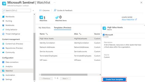 Create New Watchlists Microsoft Sentinel Microsoft Learn
