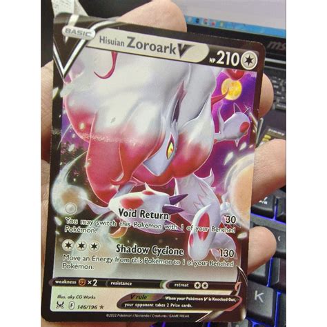 Colourless Type Pokemon Card V Hisuian Zoroark V 146196 Shopee
