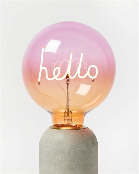 Hello Pink Ombre E27 2w Led Light Bulb Oliver Bonas