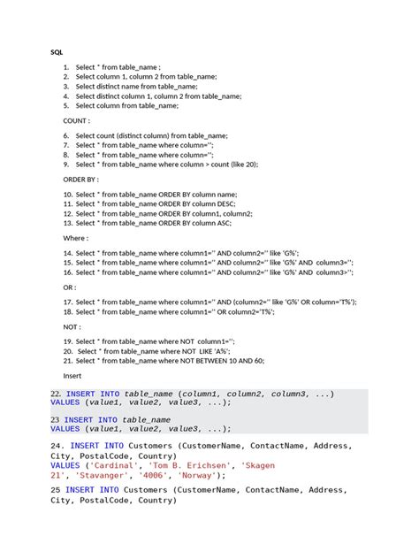 Table Name Column1 Column2 Column3 Value1 Value2 Value3 Table Name