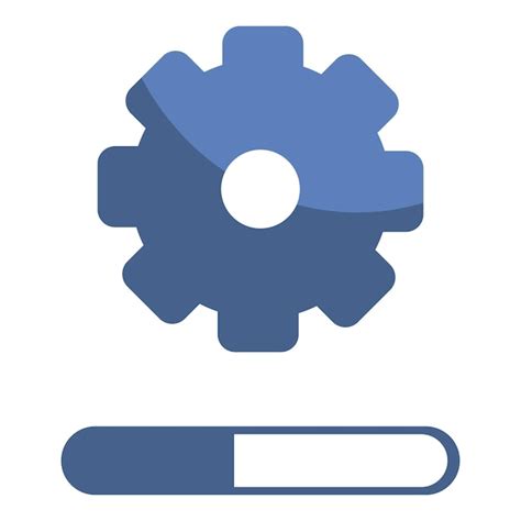 premium vector blue gear icon showing software update progress