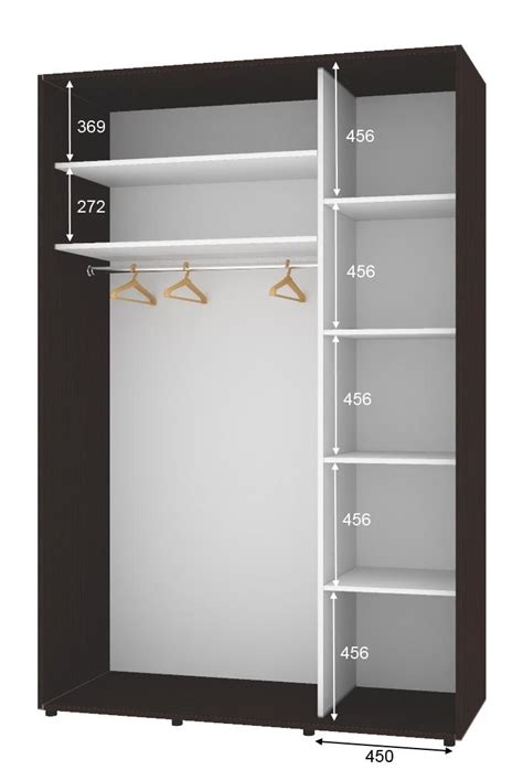 ᐉ Шкаф-купе двухдверный Комфорт Мебель Стандарт 1500х600х2400 мм Венге ...