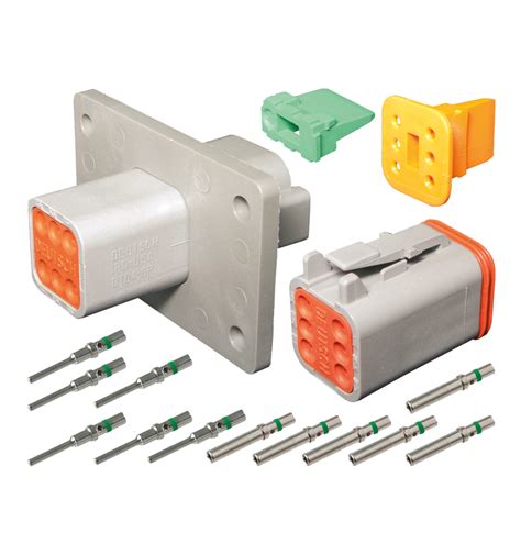 Dt6fl Kit Deutsch 6 Pin Flange Mount Dt Series Complete Connector Kit