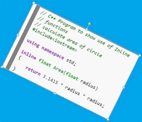 C Inline Function Area Of Circle EasyCodeBook