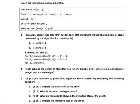 Solved Given The Following Recursive Algorithm Procedure