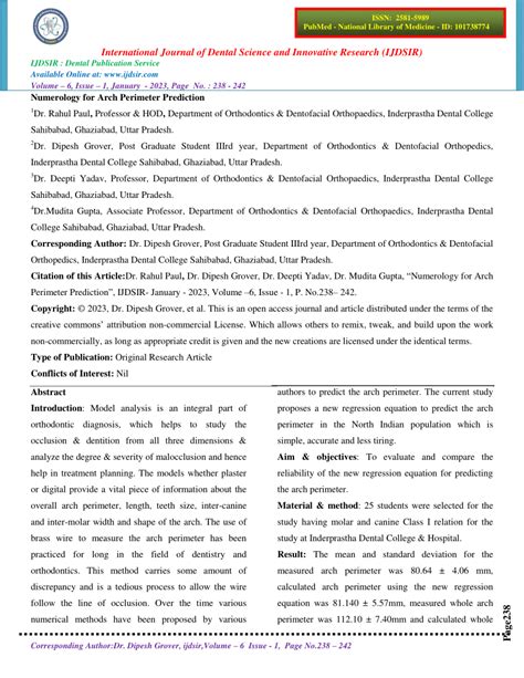 Pdf Numerology For Arch Perimeter Prediction