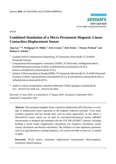 Pdf Combined Simulation Of A Micro Permanent Magnetic Linear